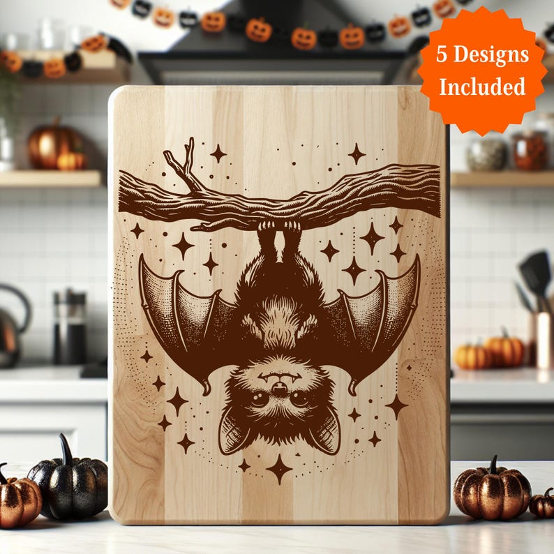 Halloween Bat SVG Bundle Laser Engraving Files - 5 Designs Included - Etsy