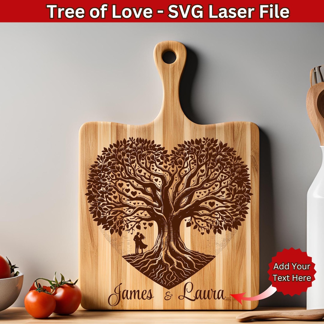 Tree of Love SVG, Valentines Laser Files, Couple Under a Tree Design ...