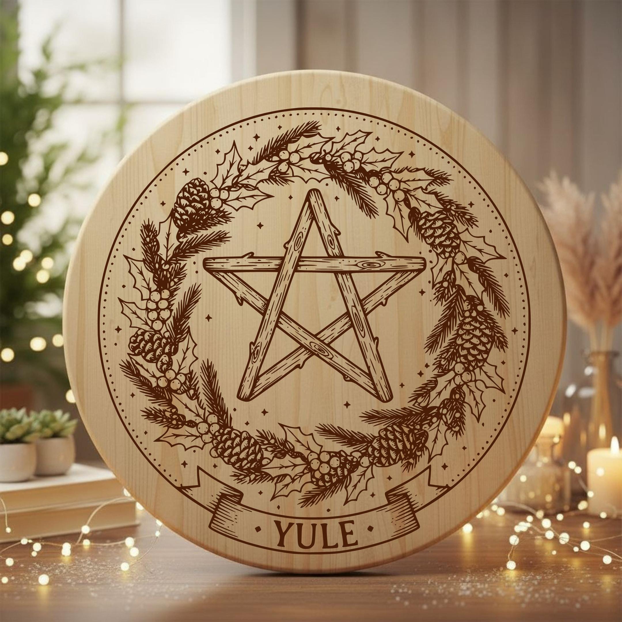 Yule Svg Laser Files Winter Solstice Pagan Celebration SVG Wiccan ...