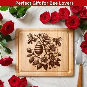 Bee SVG Laser File for Cutting Board SVG, Bee Laser File, Bee Hive SVG ...