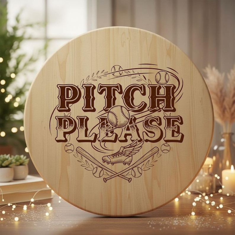 Baseball SVG Laser File Vector Engraving Design for Cutting Board ...