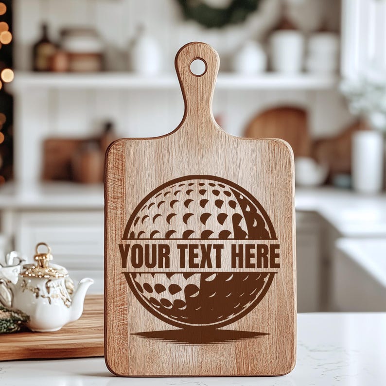 Golf Ball Monogram SVG Laser File for Charcuterie & Cutting Board ...