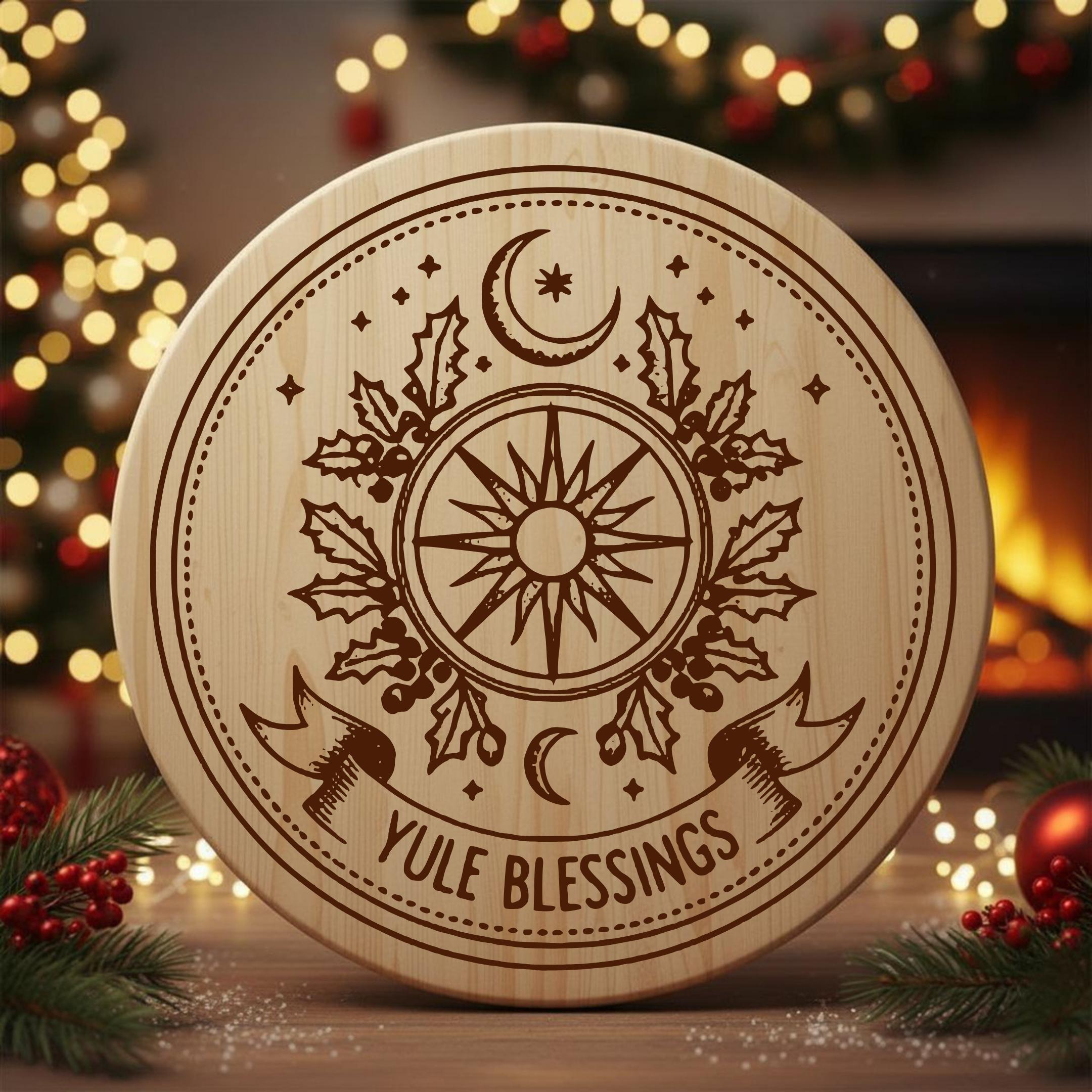 Yule Svg Laser Files Winter Solstice Pagan Celebration SVG Wiccan ...