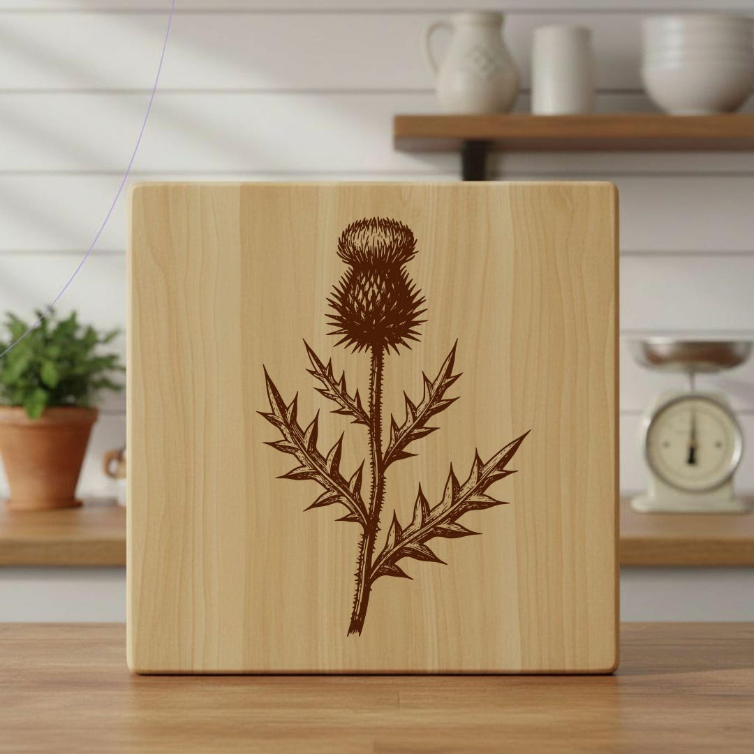 Thistle SVG Laser File, Scottish Thistle Laser Engraving Design for ...