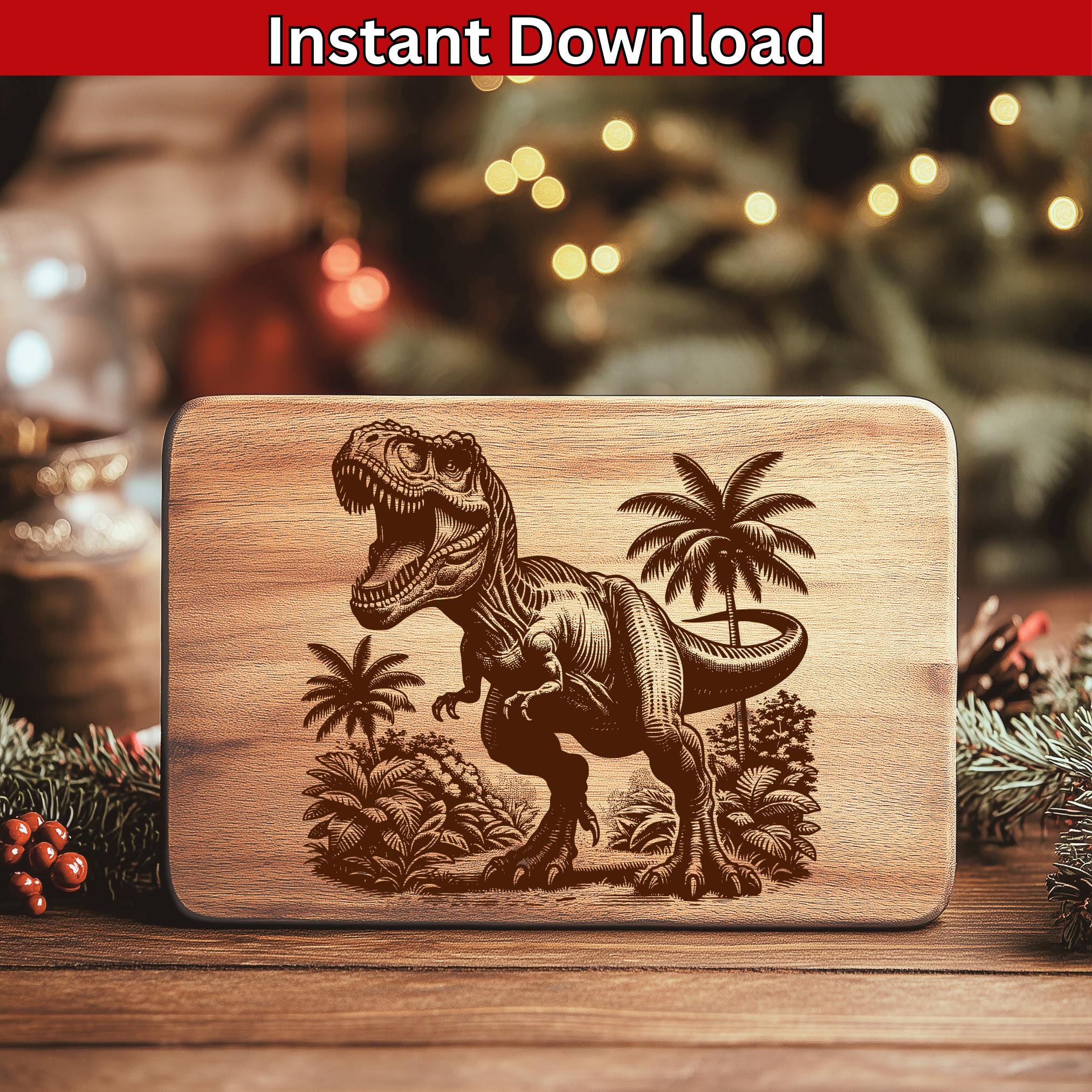 Dinosaur SVG File, Trex Laser Files, Dino Laser Engraving File, Engrave ...