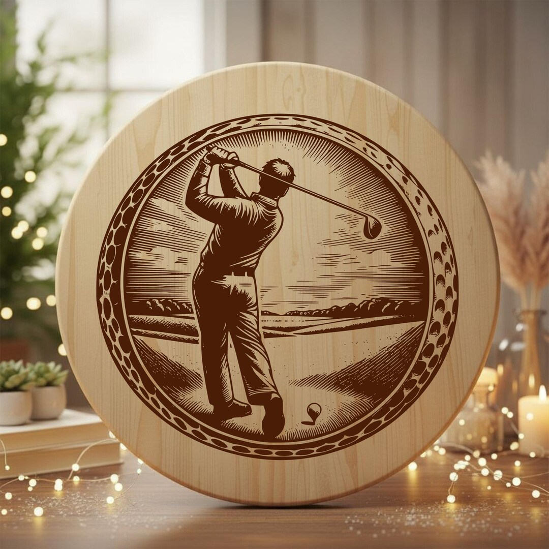 Golf SVG Laser Engraving File, Golf Ball Laser File Svg, Golfer Player ...