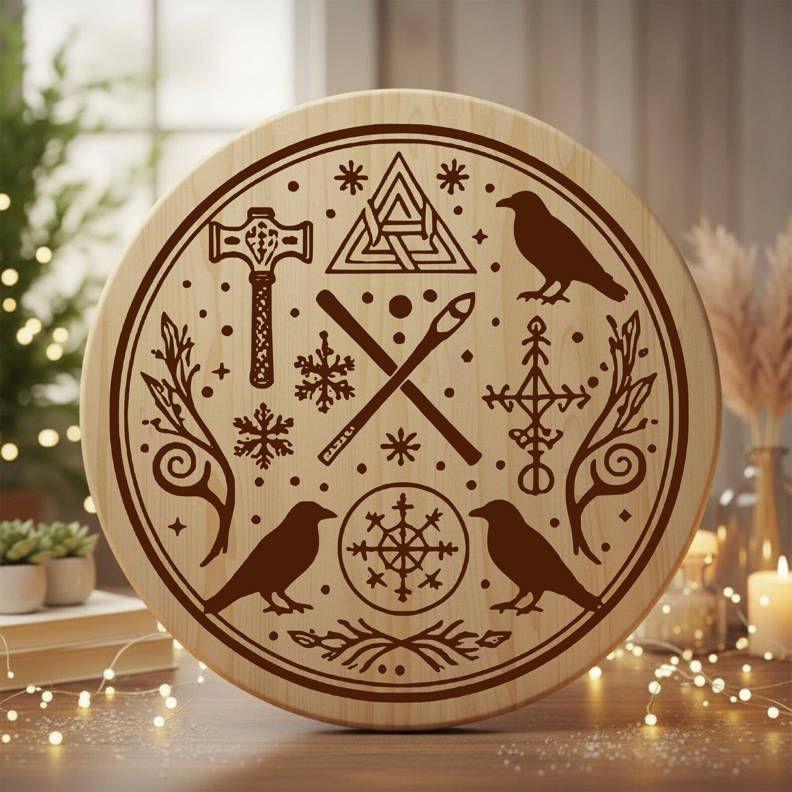 Yule Svg Laser Files Winter Solstice Pagan Celebration SVG Wiccan ...
