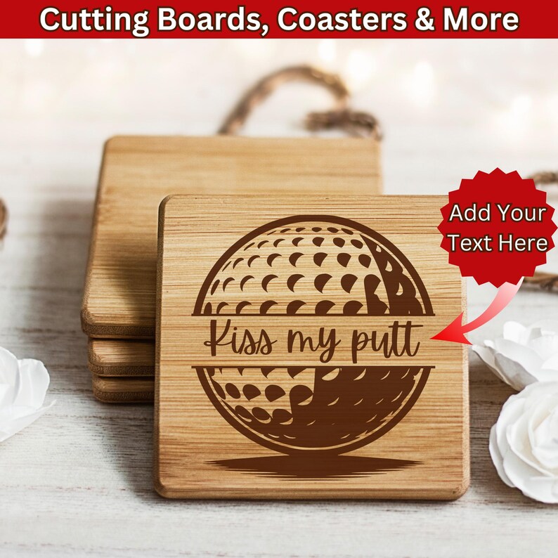 Golf Ball Monogram SVG Laser File for Charcuterie & Cutting Board ...