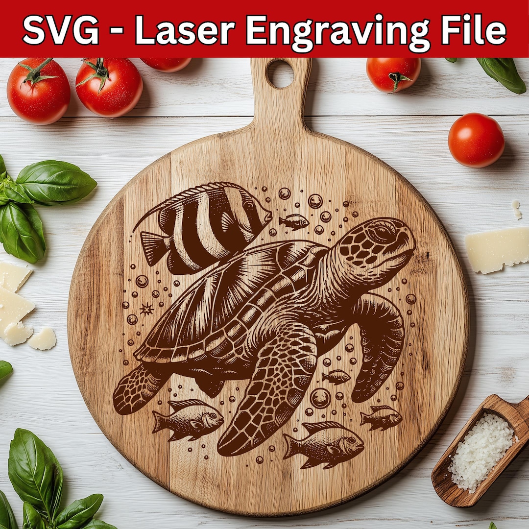 Sea Turtle SVG File Sea Turtle Laser File SVG Turtle Engraving File ...