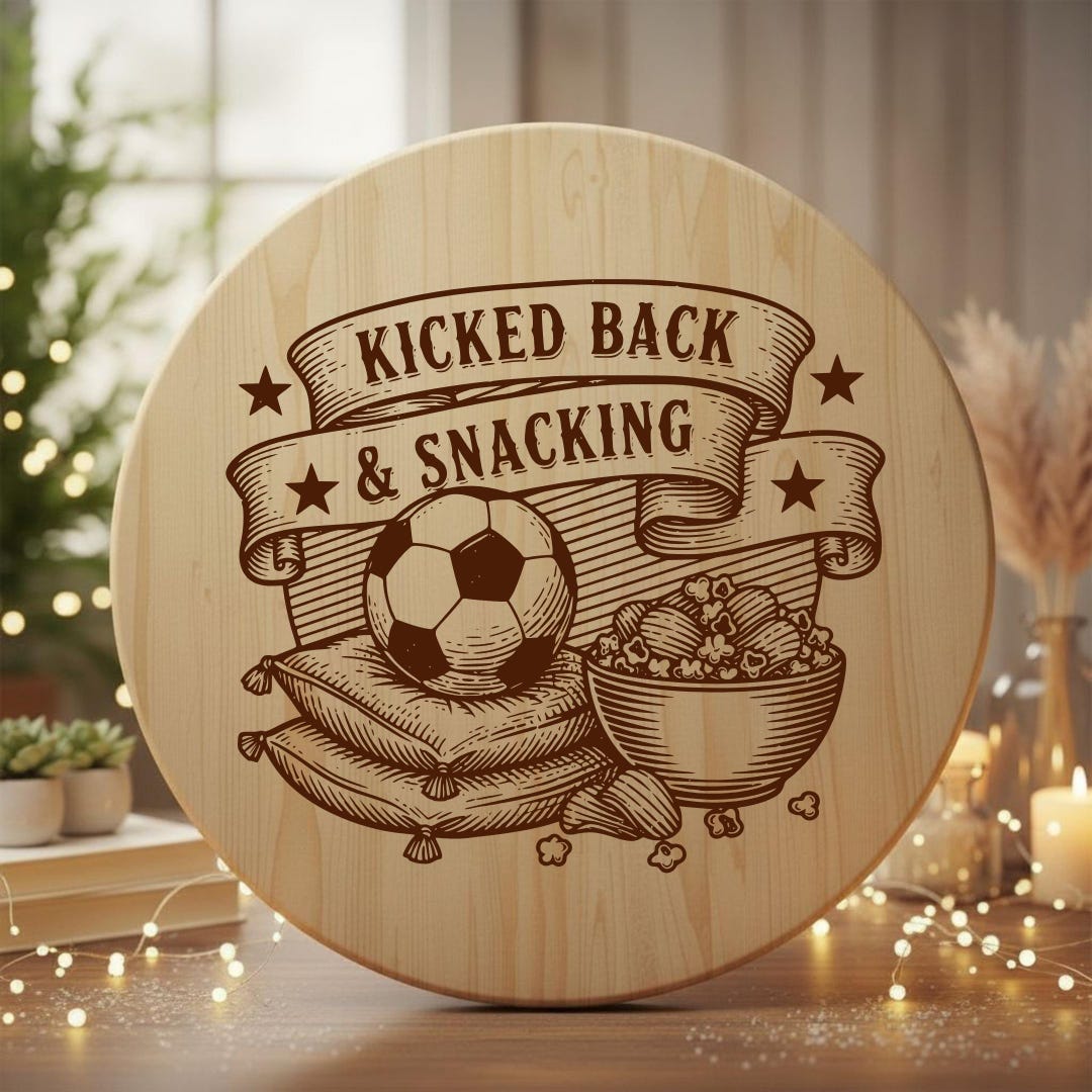 Soccer SVG Laser File Vector Engraving Design for Cutting Board ...