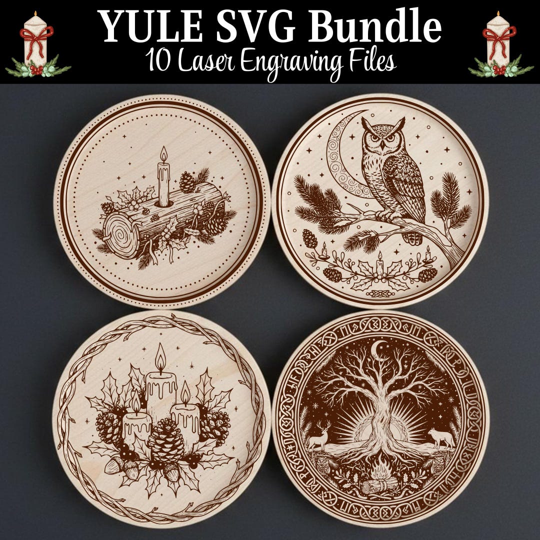 Yule Svg Laser Files Winter Solstice Pagan Celebration SVG Wiccan ...
