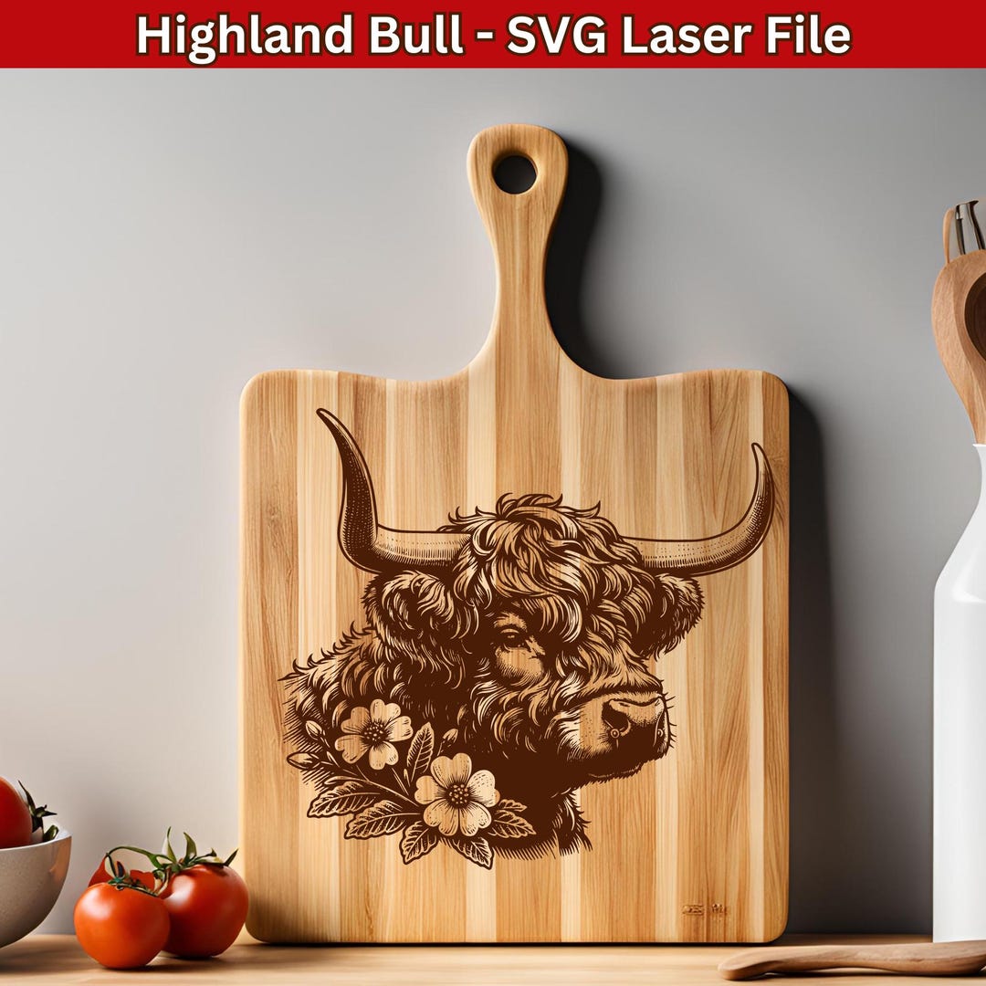 Highlander SVG Laser Files, Highland Cow Svg Laser File for Wood ...