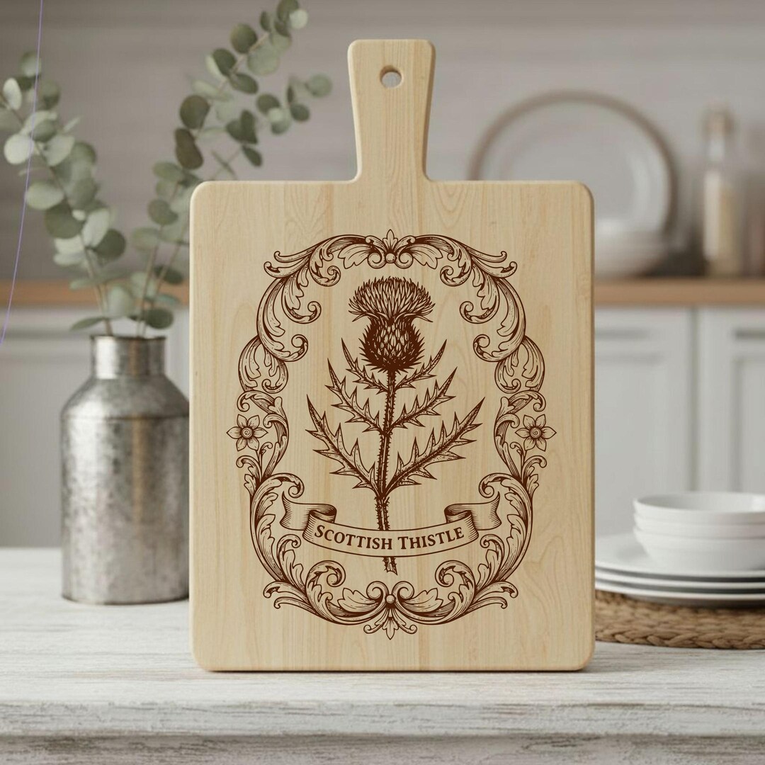 Scottish Thistle SVG Laser File, Thistle SVG Laser Engraving Design for ...