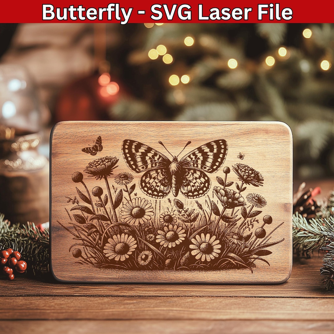 Butterfly SVG Files, Butterfly Laser Files, Engrave Vector Design for ...