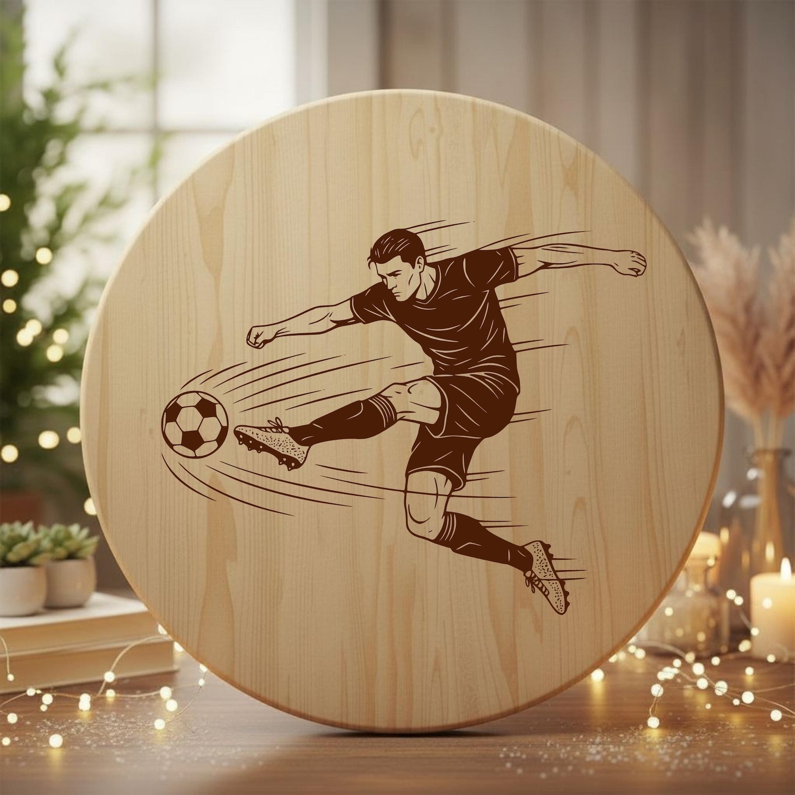 Soccer SVG Laser File Vector Engraving Design for Cutting Board ...