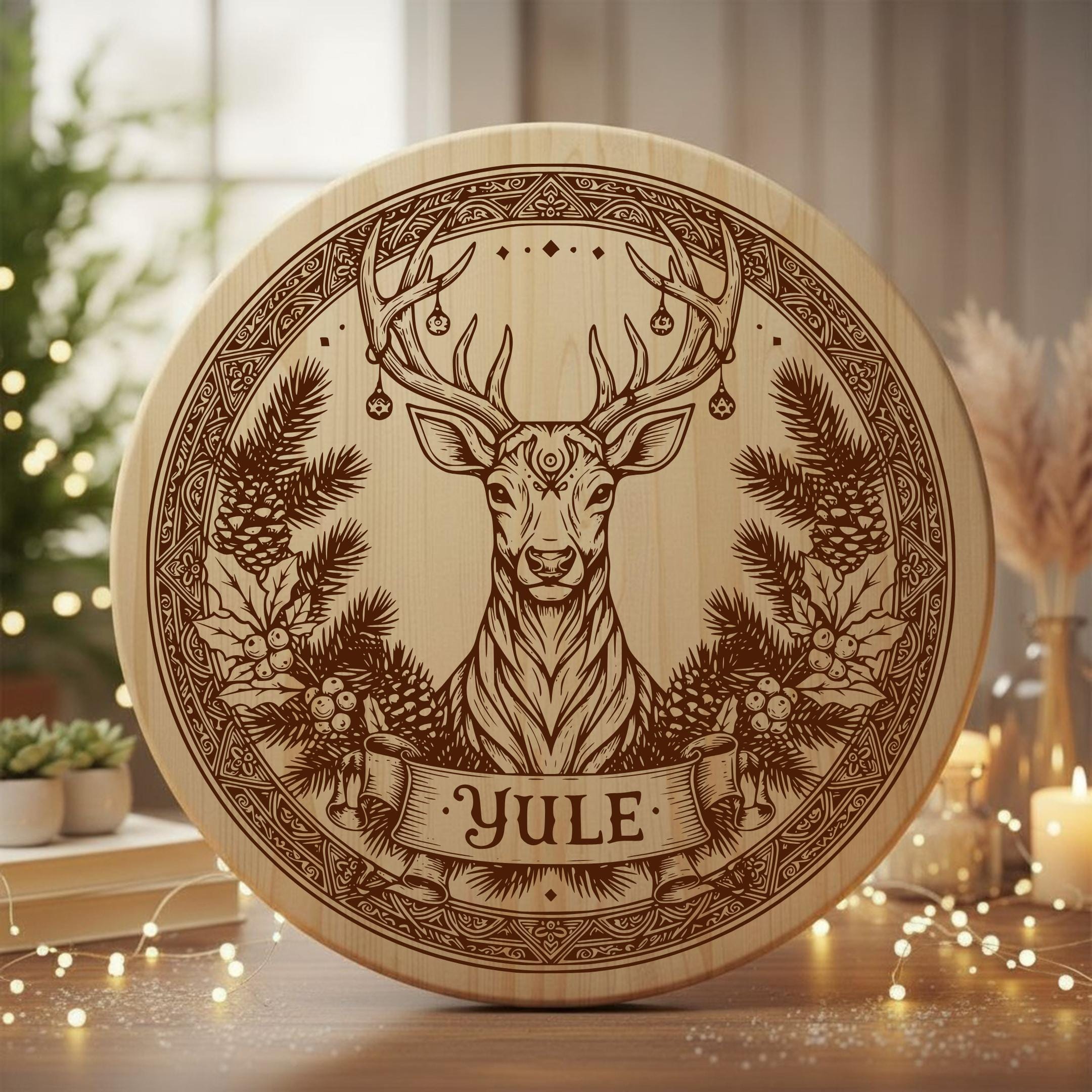 Yule Svg Laser Files Winter Solstice Pagan Celebration SVG Wiccan ...