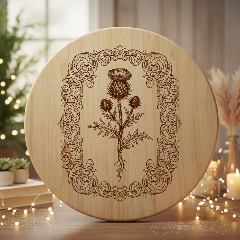 Scottish Thistle SVG Laser File, Thistle Laser Engraving Design for ...