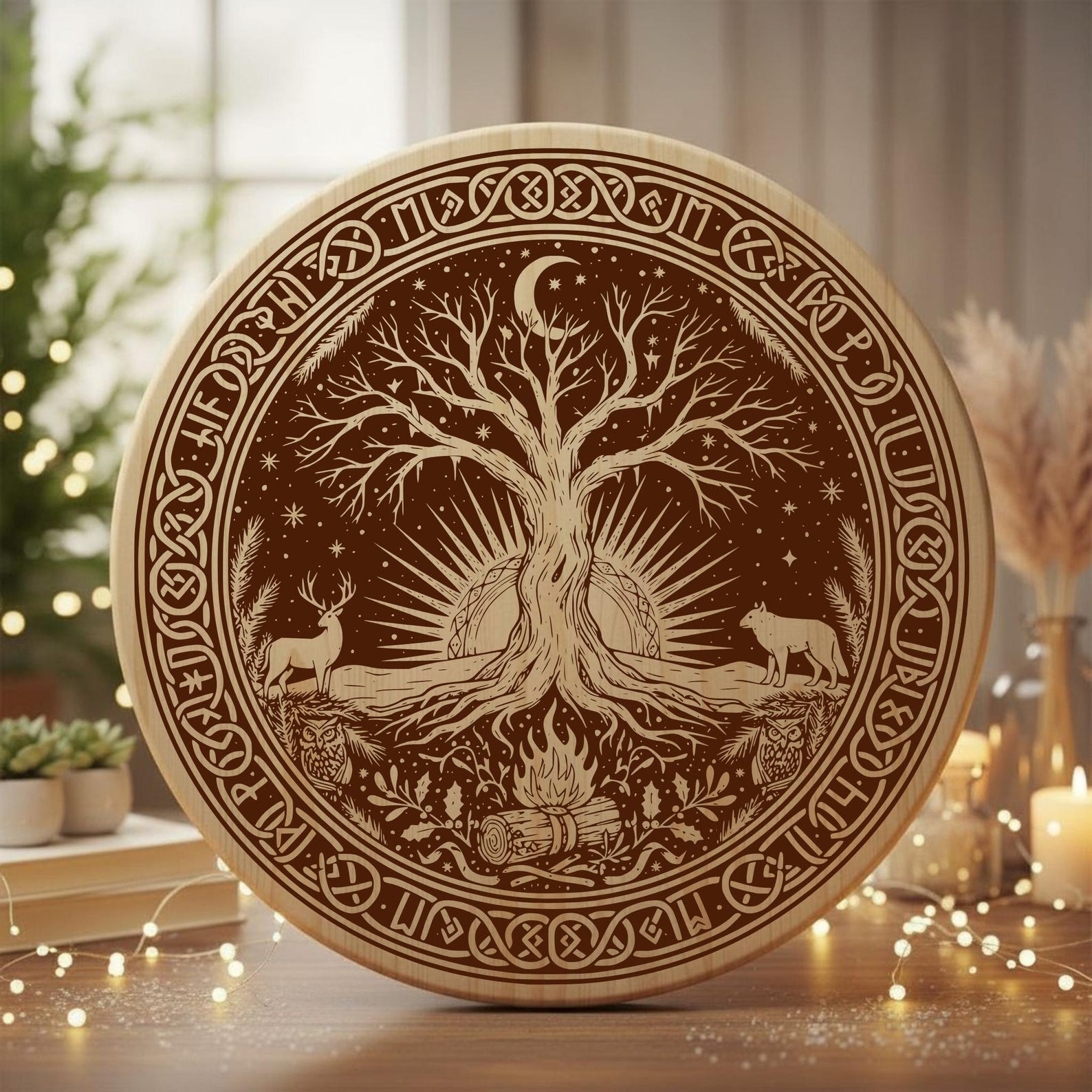 Yule Svg Laser Files Winter Solstice Pagan Celebration SVG Wiccan ...