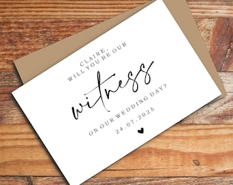 Witness Proposal Card, Will You Be Our Witnesses Card, Be My Witness ...