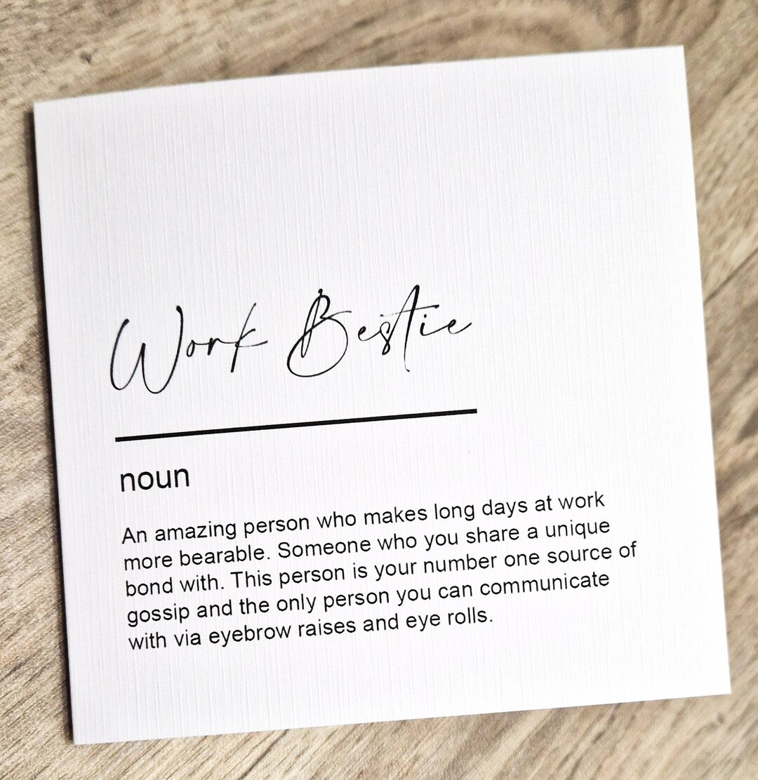 Work Bestie Card Work Bestie Definition Birthday Card - Etsy