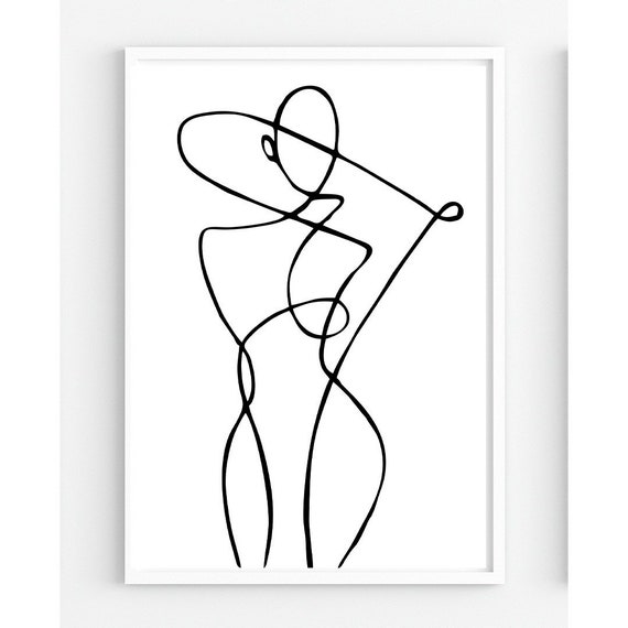 Female Figure Line Art Print | Etsy UK