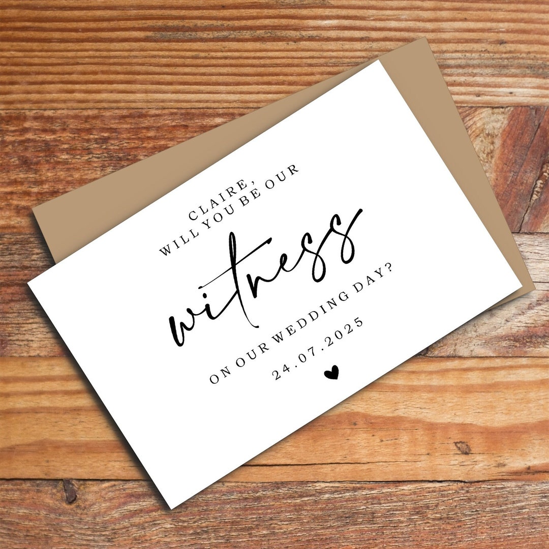Personalised Will You Be Our Witness Print - Witness Proposal - Wedding ...