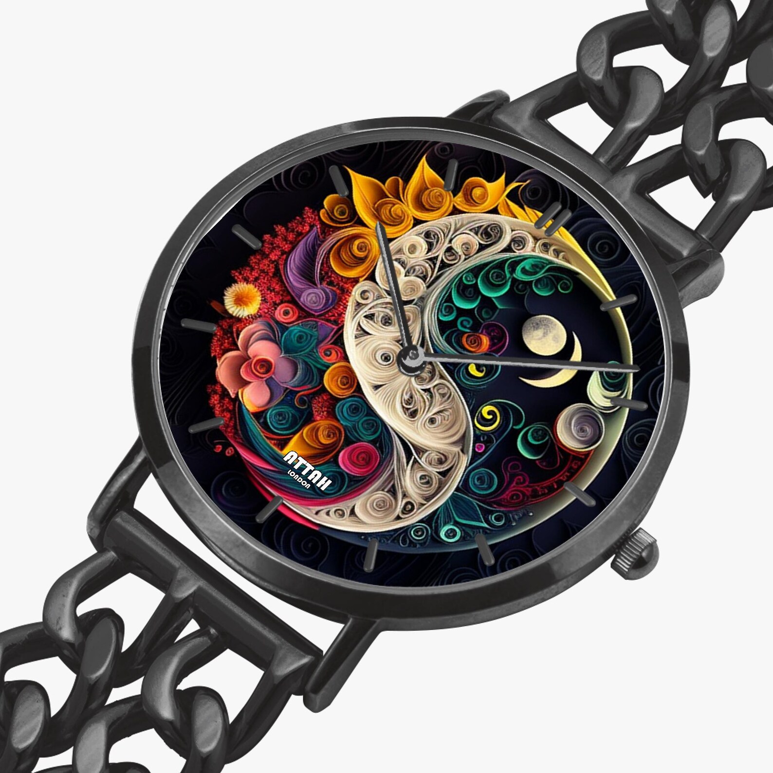 Quilled Flower Copper Watch | Exclusive Crescent Moon Timepiece | Ying ...