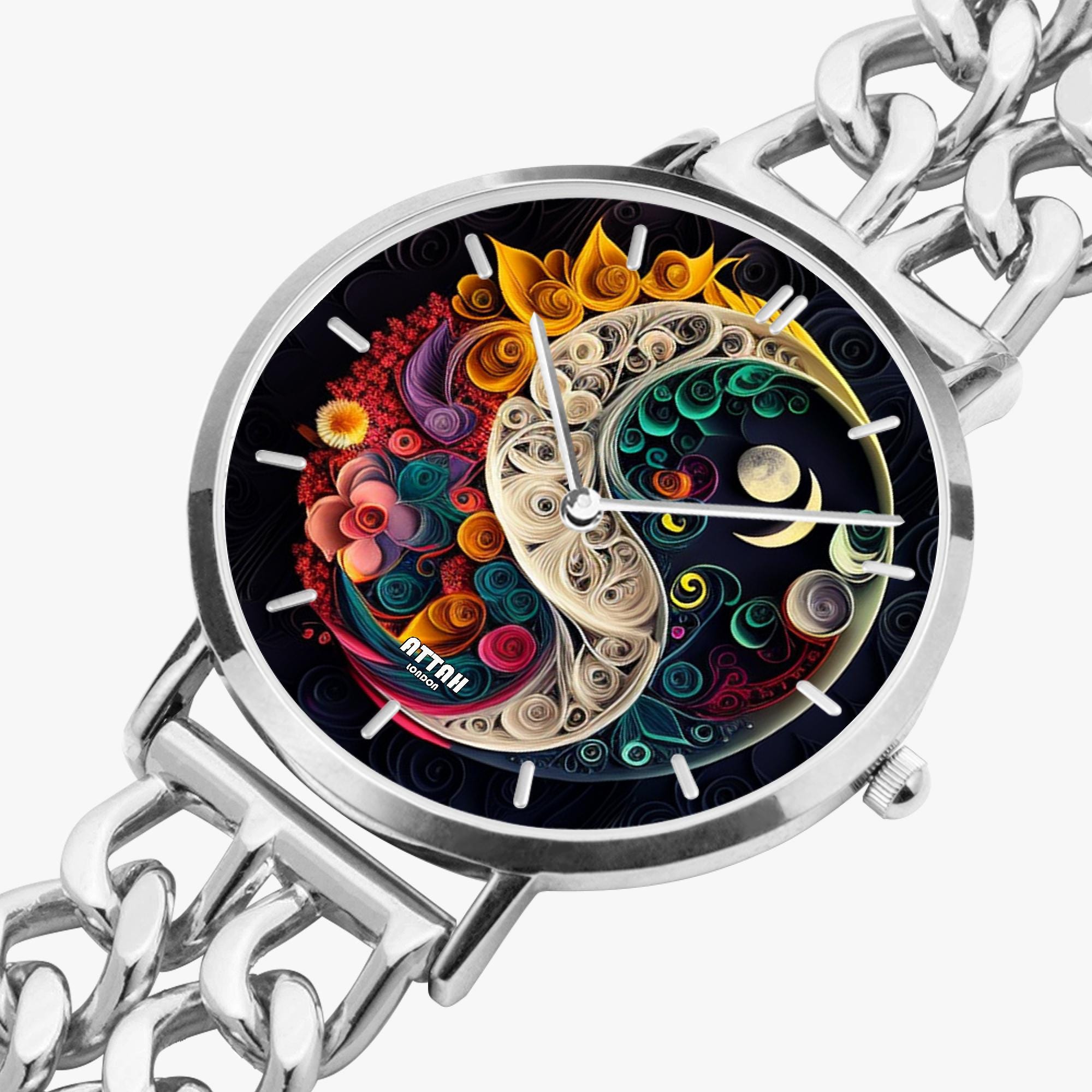Quilled Flower Copper Watch | Exclusive Crescent Moon Timepiece | Ying ...