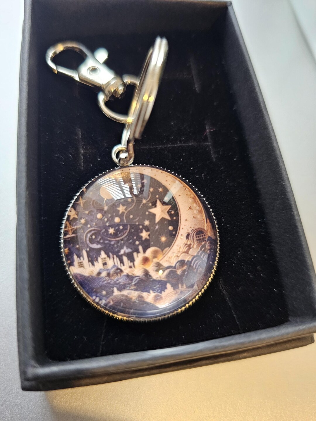 Personalised Moon and Stars Keyring Chapter 1 | Stainless Steel ...
