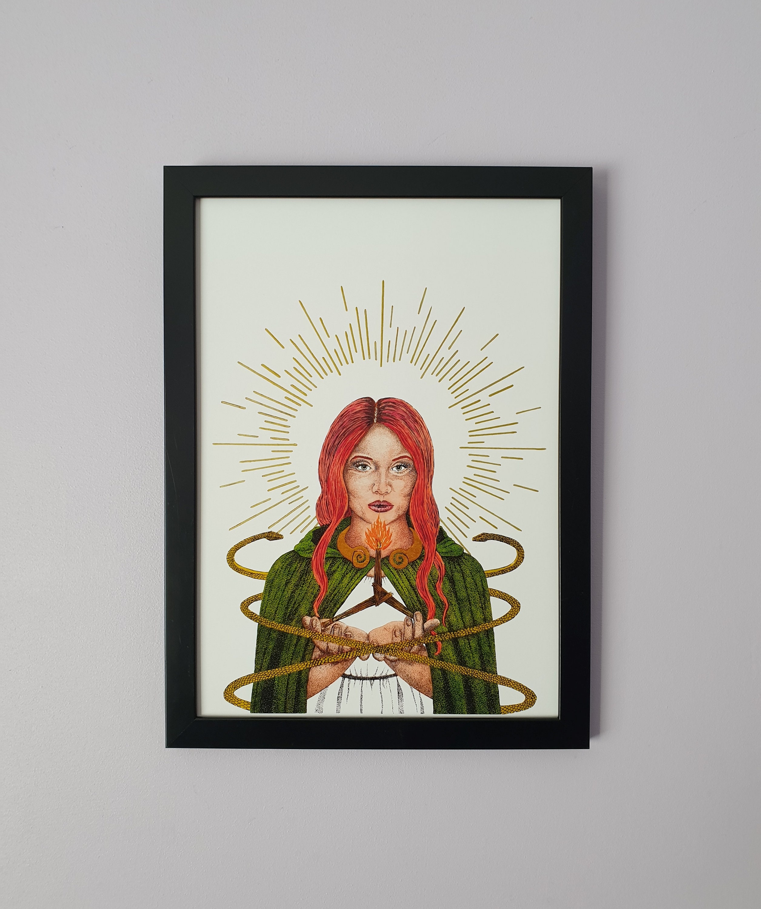 Brigit the Exalted One Art Print Brigid Goddess, Altar Decor ...