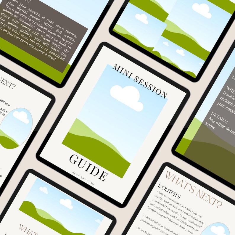 Mini Session Guide Template for Photographers - Etsy