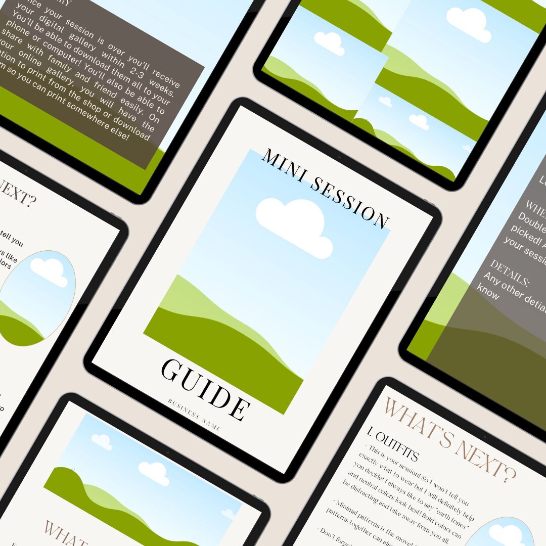 Mini Session Guide Template for Photographers - Etsy