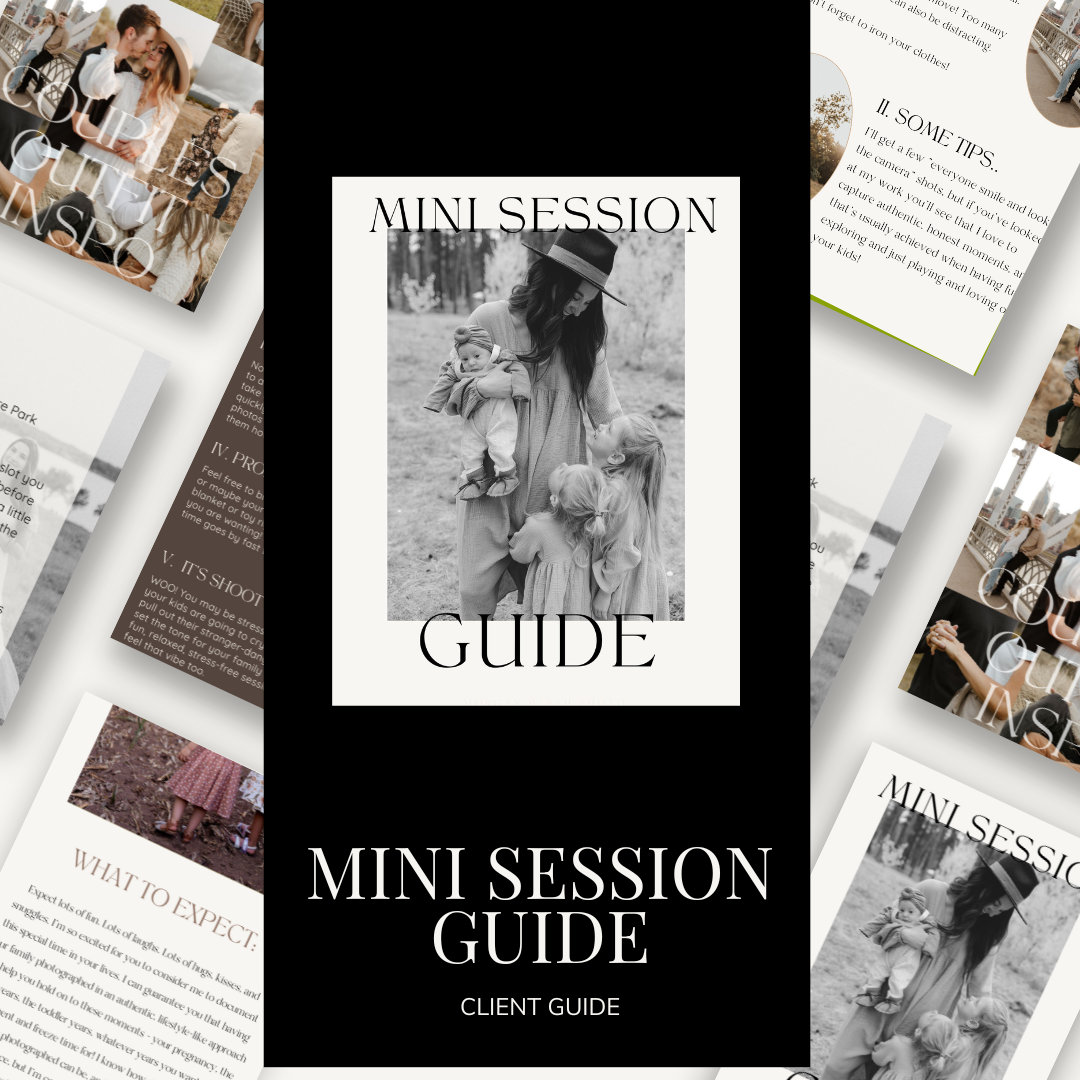 Mini Session Guide Template for Photographers - Etsy