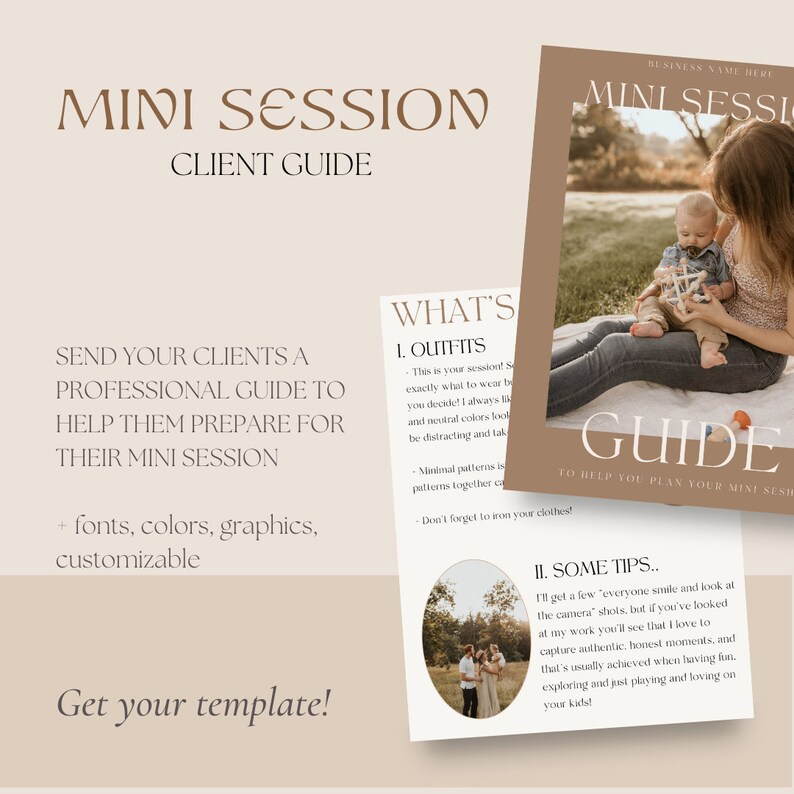 Mini Session Guide Template for Photographers - Etsy