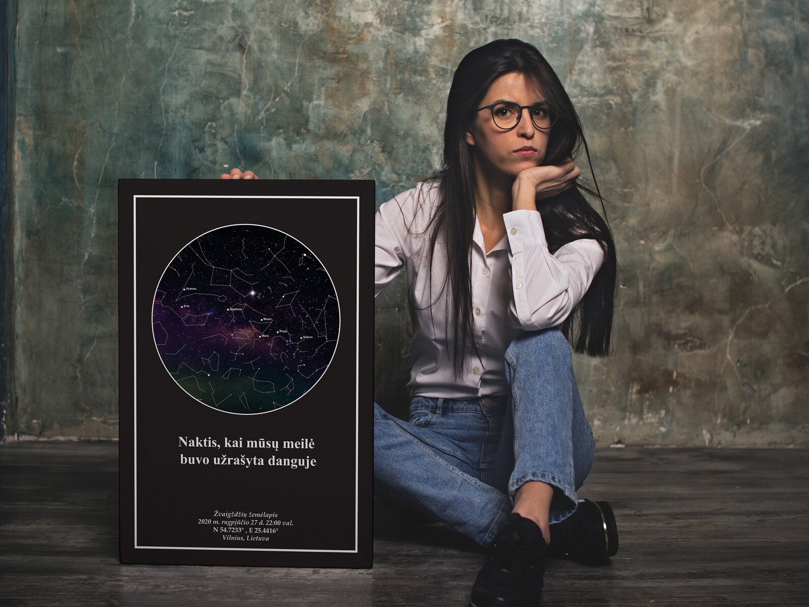 Personalized Gift Star Map Canva Star Map by Date Canva Template Night ...