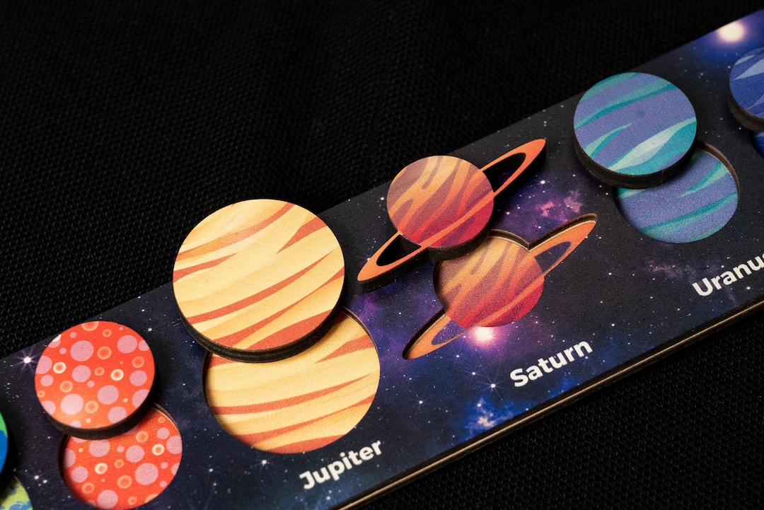 Solar System Wooden Puzzle Wooden Montessori Toys Fidget Toys - Etsy