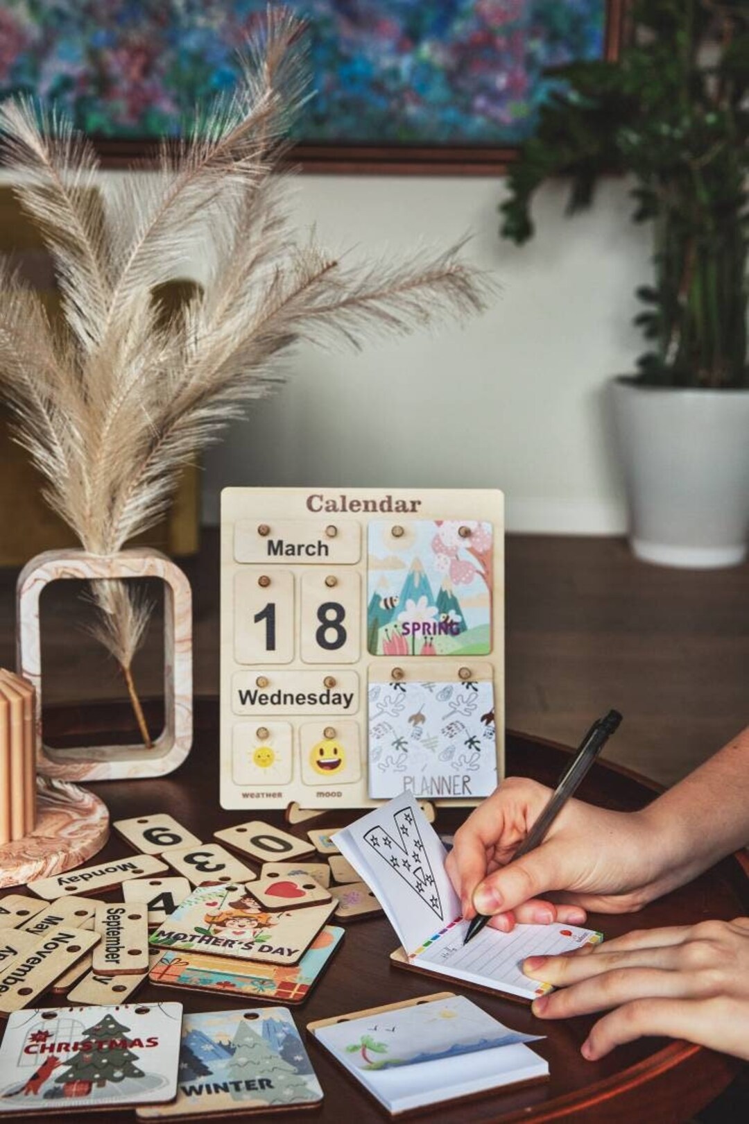 Montessori Calendar 2023 Wooden Homeschool Desk Calendar Montessori ...