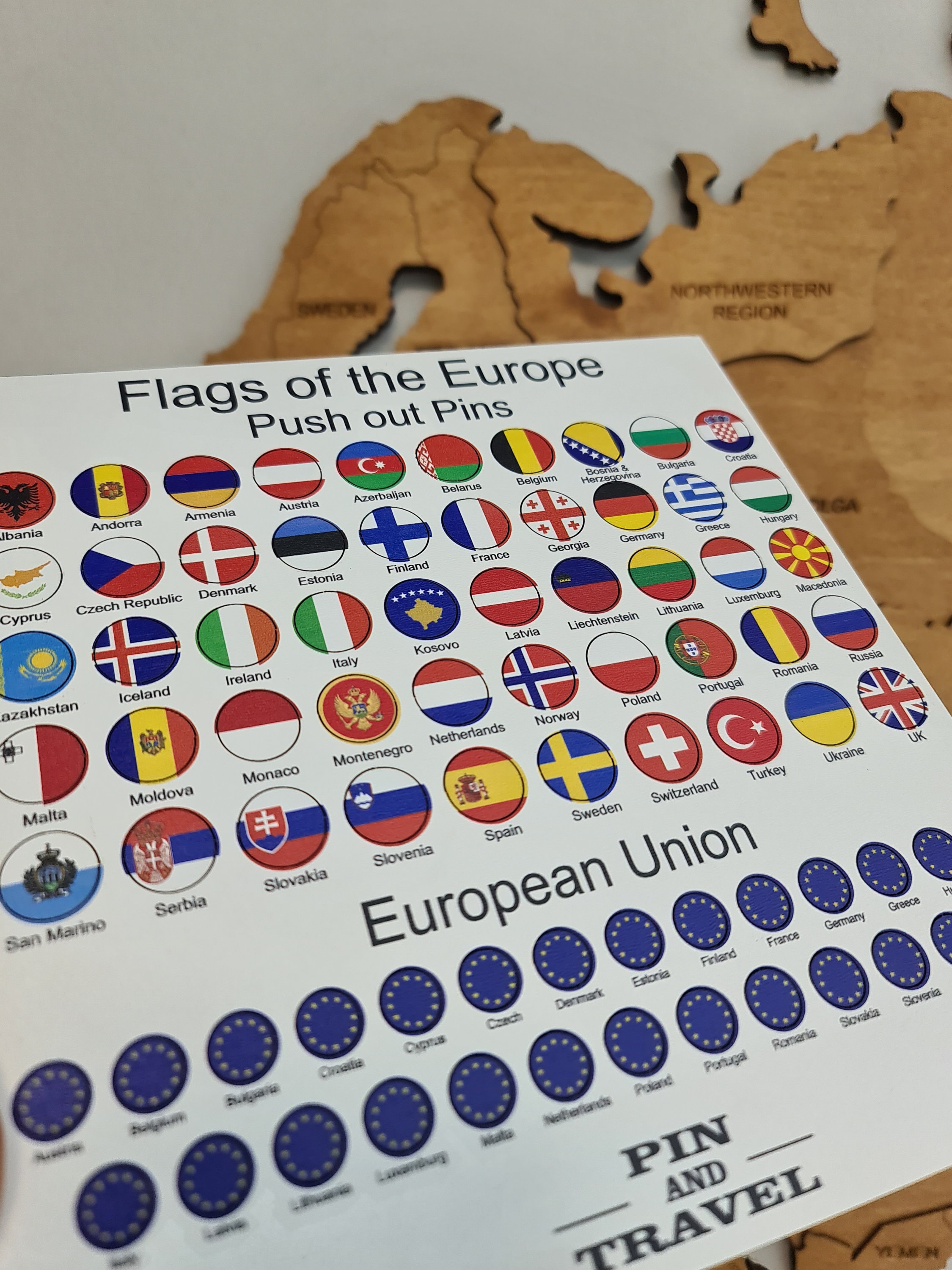 USA States Flags Push Pins Adhesive Sticker Wooden Map World Map - Etsy