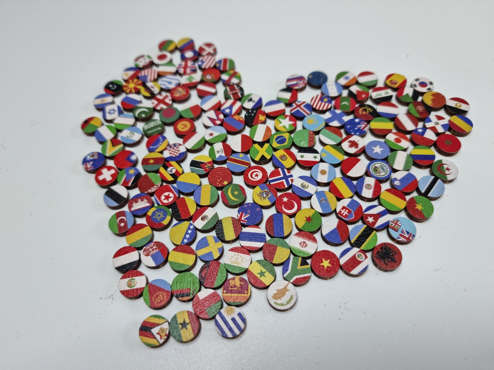 Pins Flag World Countries Push Map Wooden Colorful - Etsy