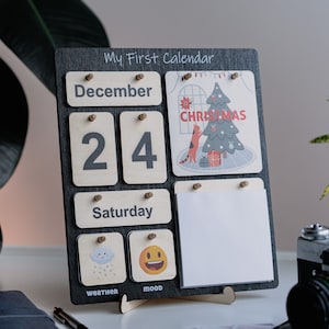 Montessori Inspired Wooden Calendar - Educational Time Tracking Toy and ...