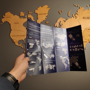 World Map With Countries 6 COLORS and 3 SIZES Large Wall Map Home Decor ...