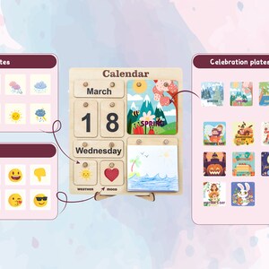 Montessori Calendar 2023 Wooden Homeschool Desk Calendar Montessori ...