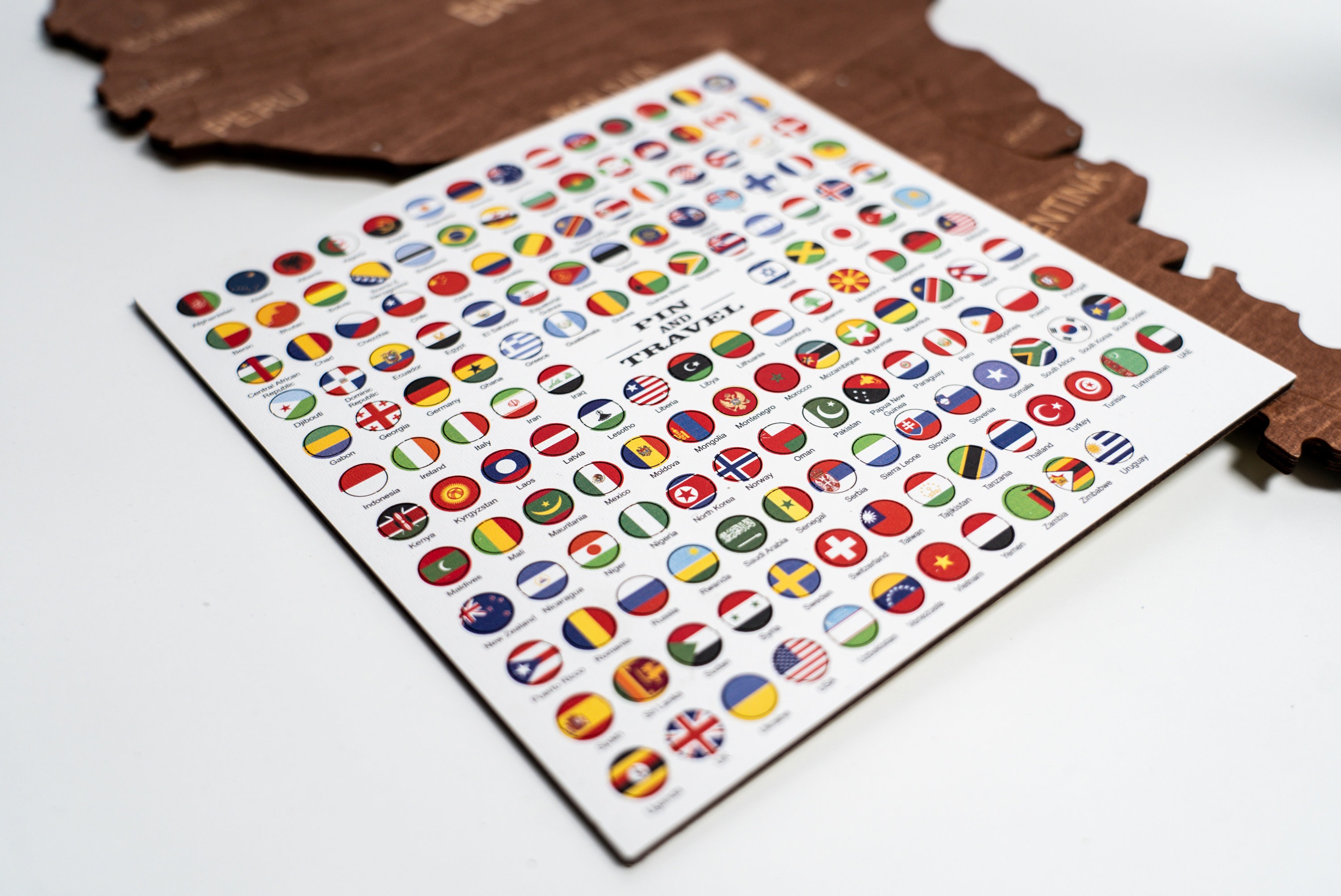 UPDATE Pins Flag World Countries Push Map Wooden Colorful - Etsy
