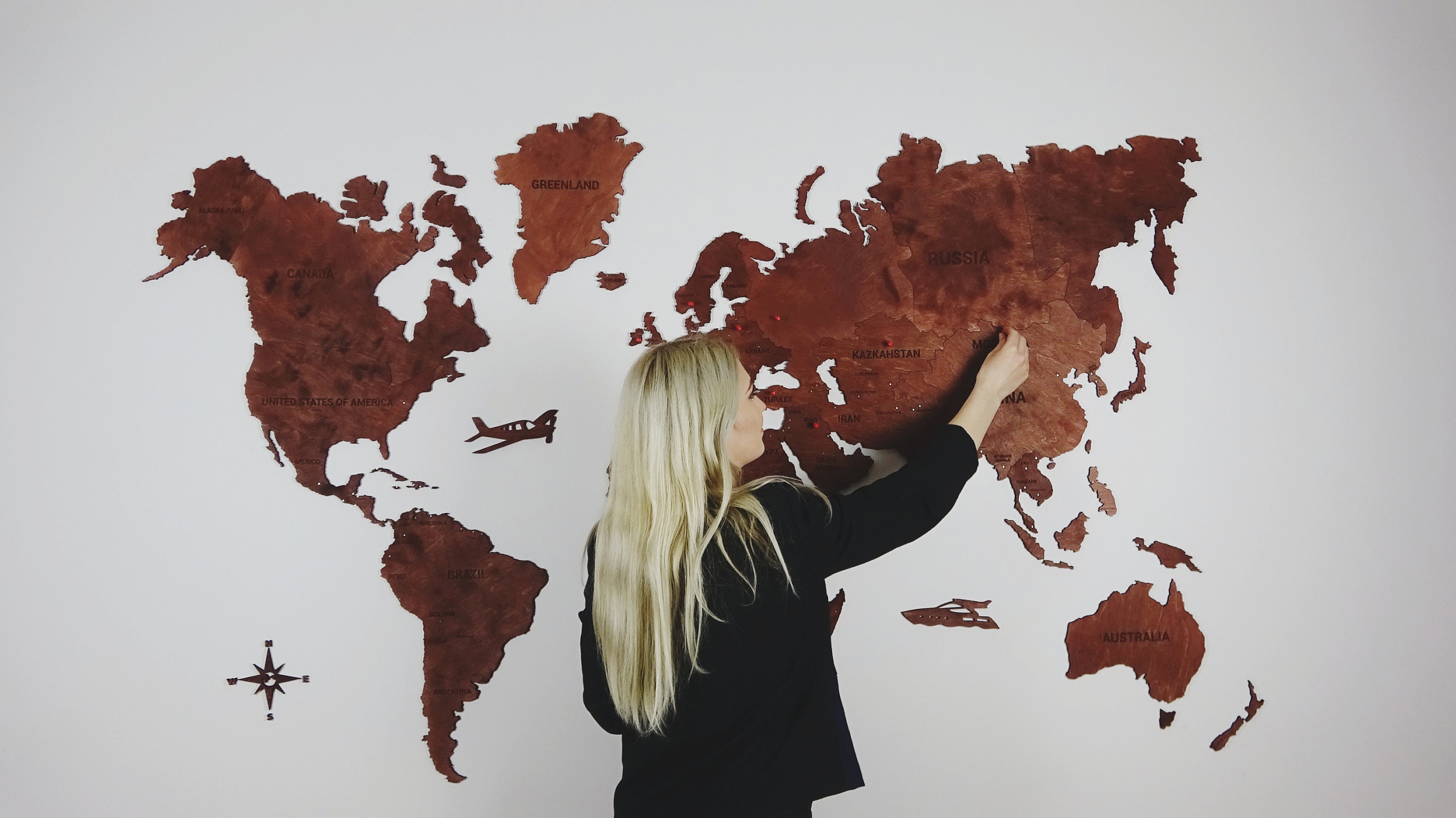 World Map Extra Large Office Wall Decor Housewarming Gift - Etsy