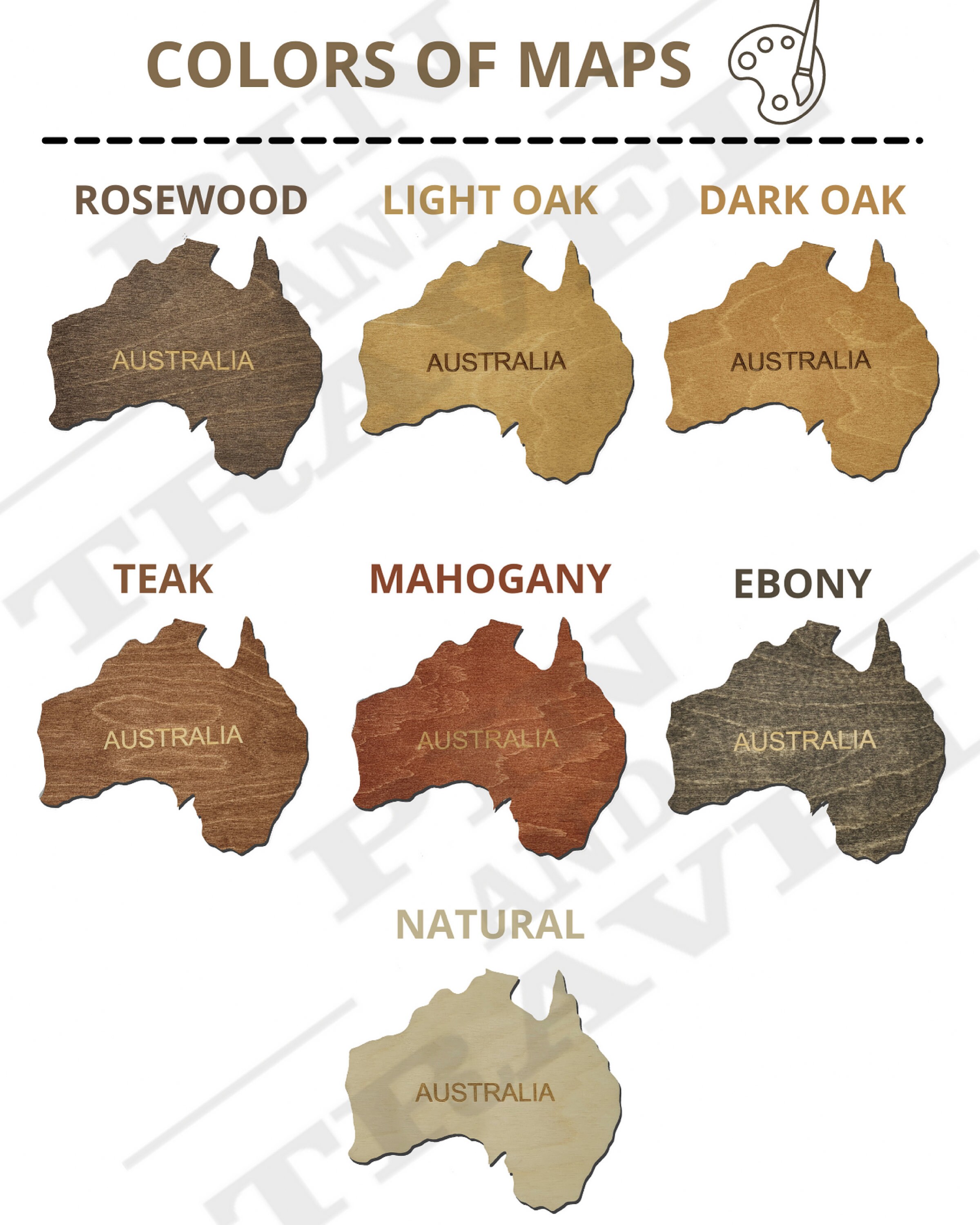 World Map With Countries 6 COLORS and 3 SIZES Large Wall Map Home Decor ...