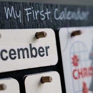 Montessori Inspired Wooden Calendar - Educational Time Tracking Toy and ...