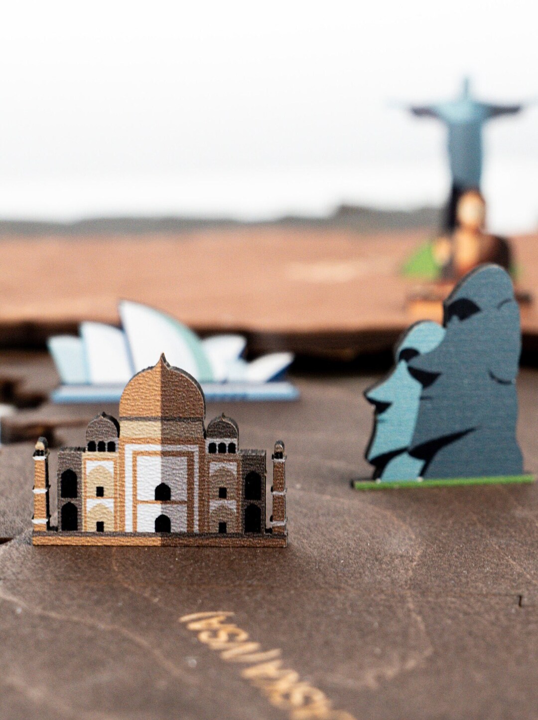 Push Pins Kids World Map Wooden Colorful Push Pin Set 3D Wood Pins ...