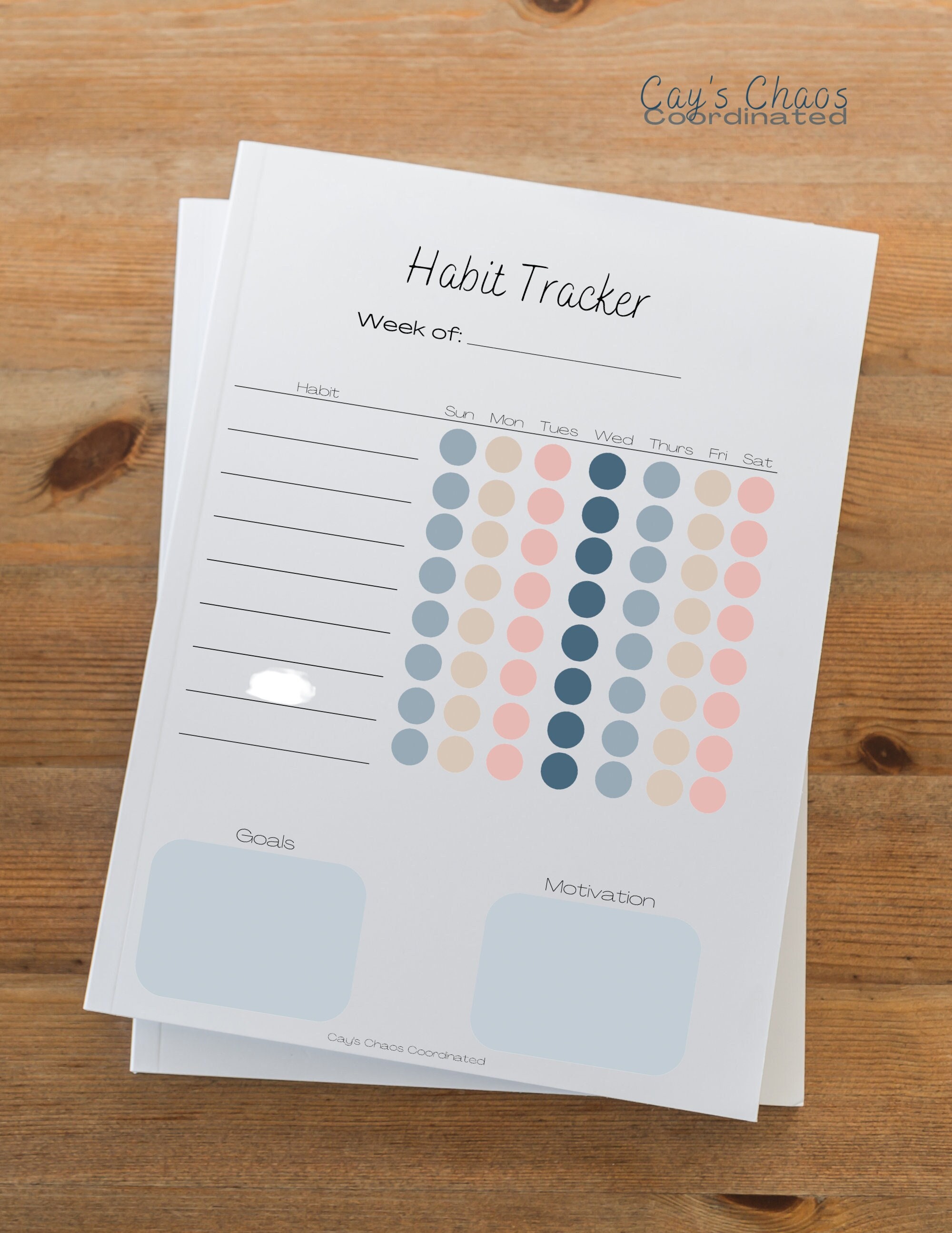 Weekly HABIT TRACKER Digital Download, Habit Tracker Printable, Habit ...