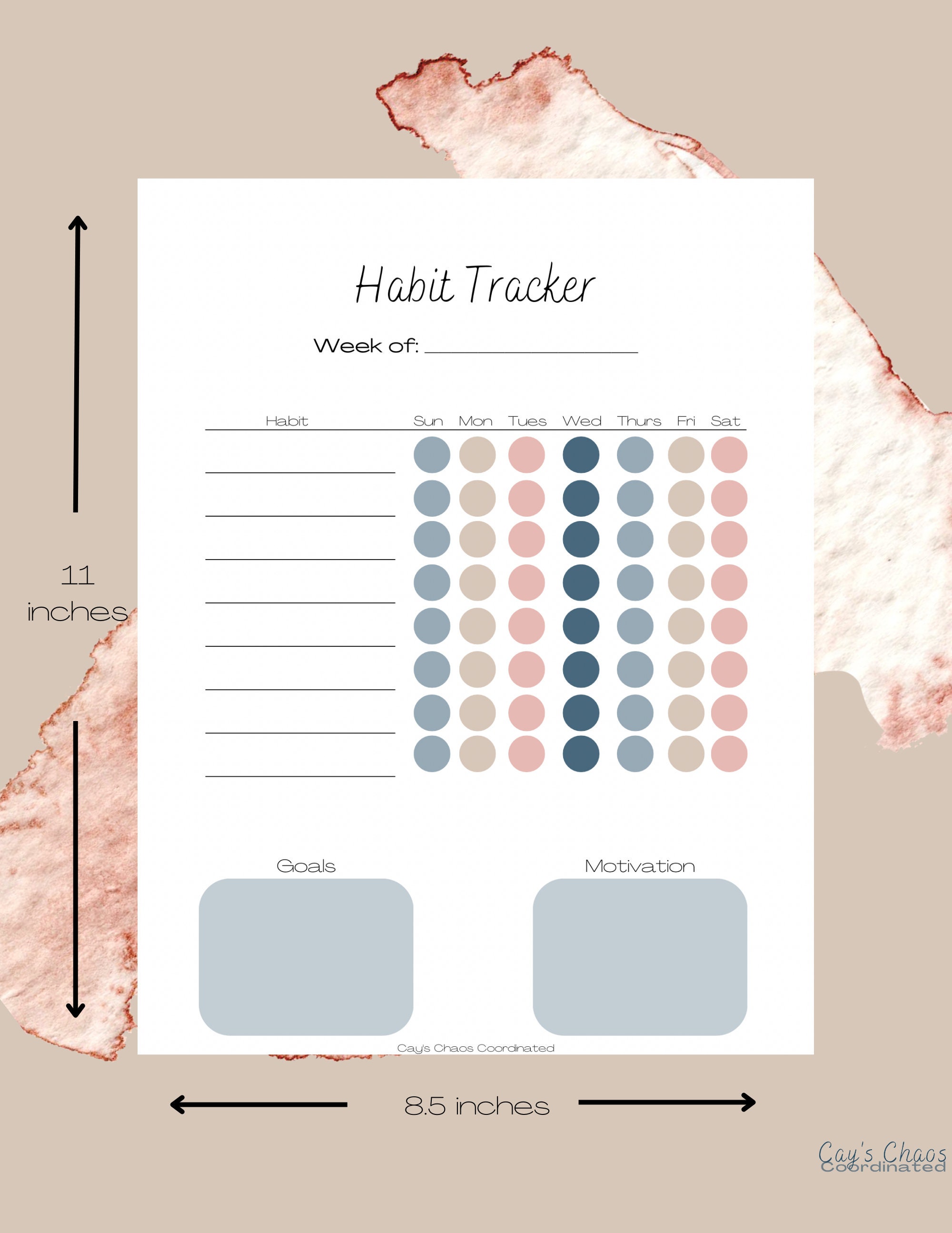 Weekly HABIT TRACKER Digital Download, Habit Tracker Printable, Habit ...