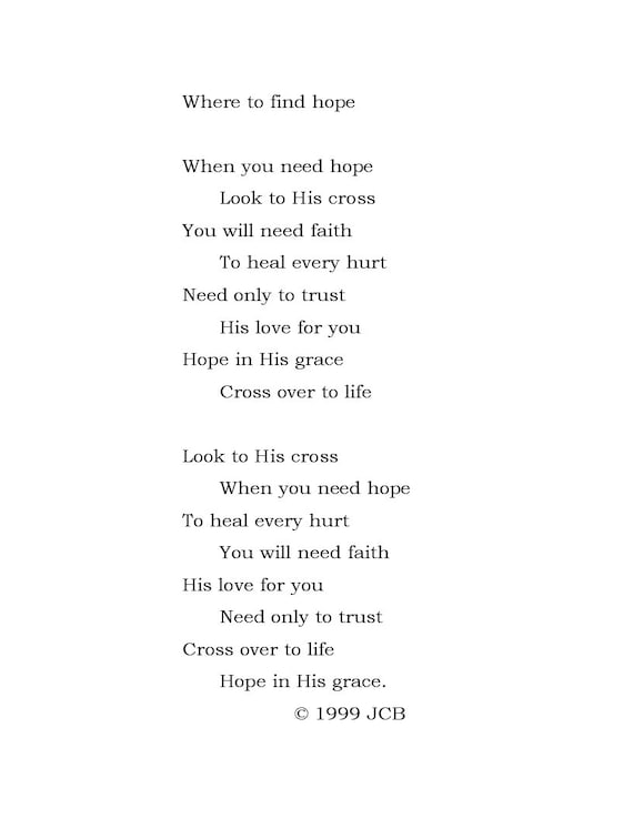 Where to Find Hope Poem - Etsy